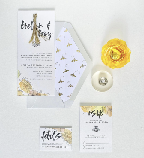 Honey Bee Wedding Invitations » Poppie Studios